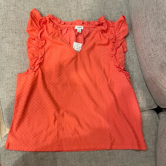 J. Crew | Tops | Nwt J Crew Coral Ruffle Tank | Poshmark